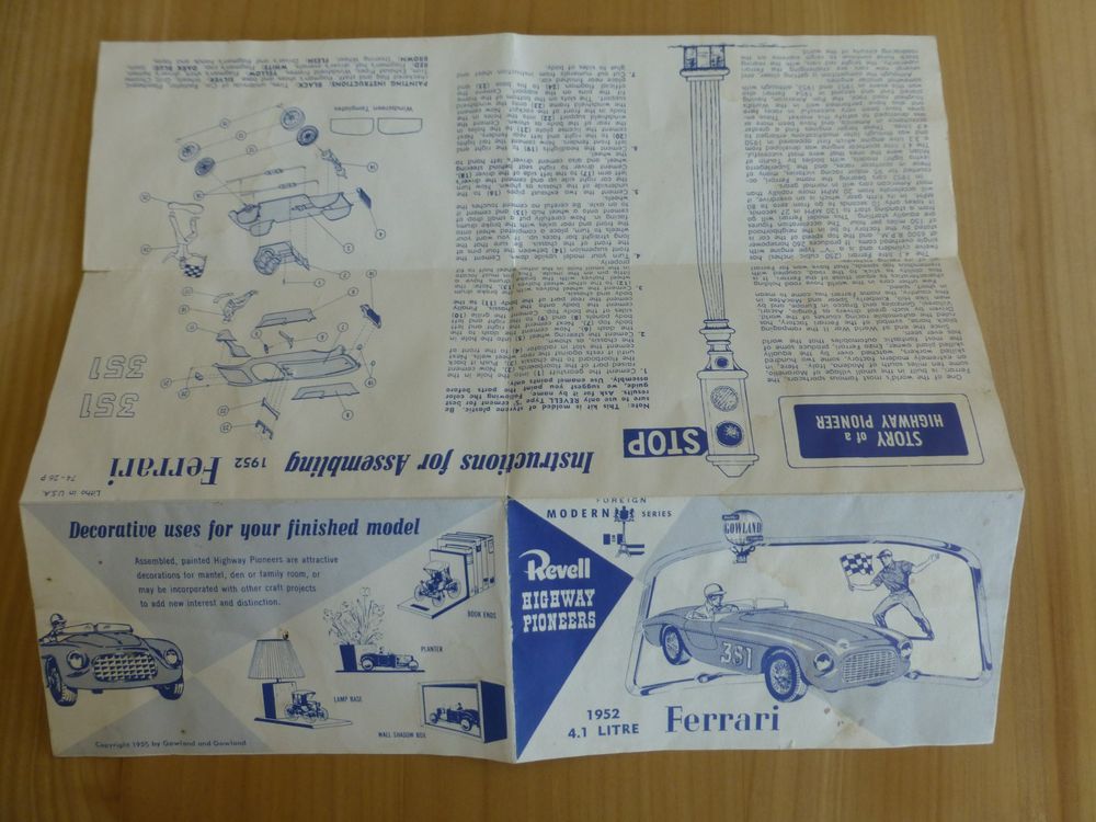 Ferrari 351, Modellauto Instruktion 1952 | Kaufen auf Ricardo