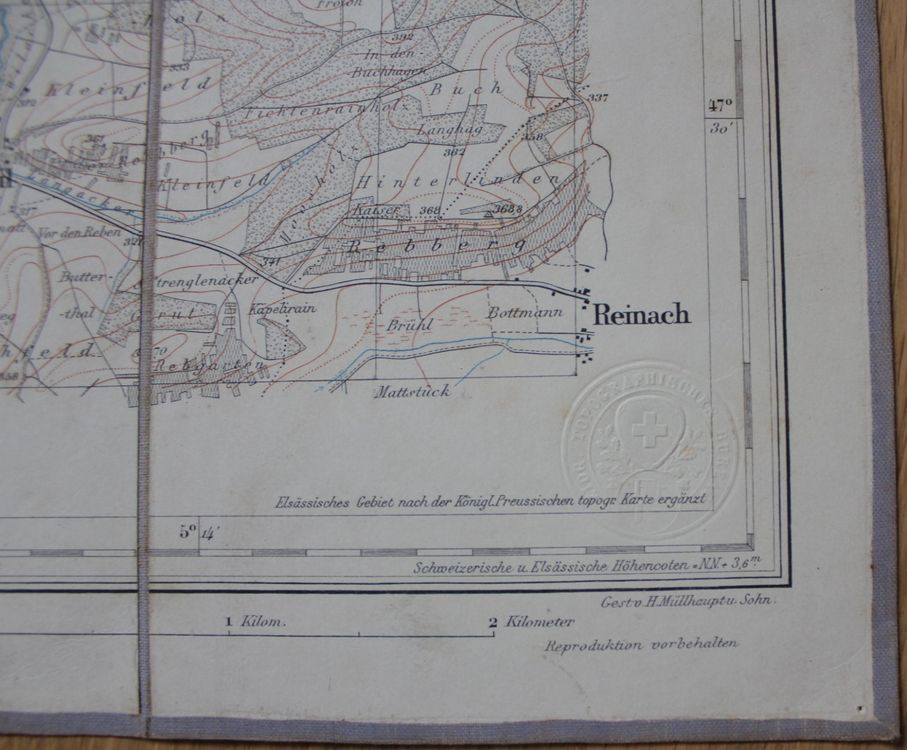 Landkarte Therwil Blatt 7, 1877/1906 | Kaufen auf Ricardo