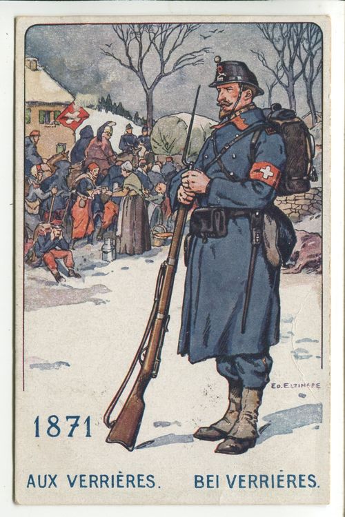 AK 1917 AUX VERRIÈRES 1871,nach Milano,le soldat Suisse à tr | Kaufen ...