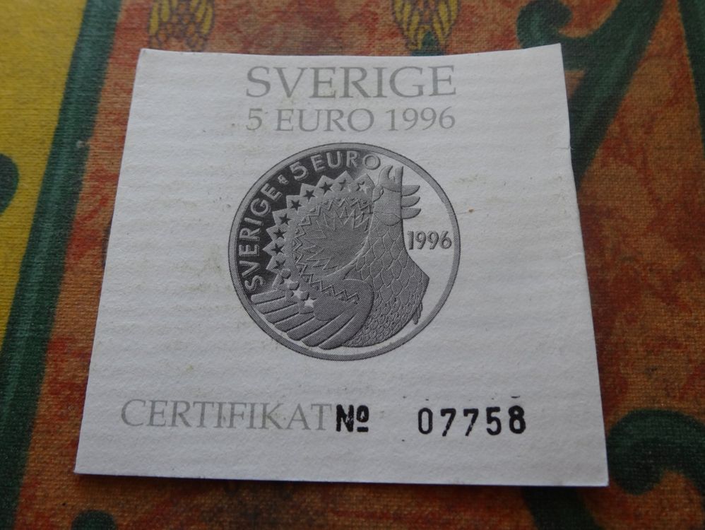 SVERIGE 5 EURO 1996 SELMA LAGERLOF 1858-1940 (Gebraucht) in Romanel-sur ...