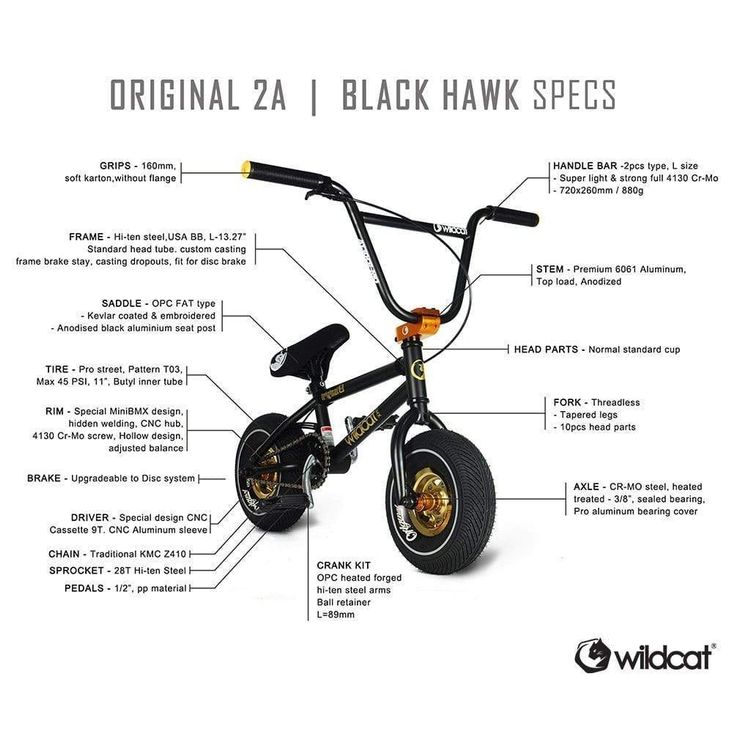 MINI BMX BIKE "WILDCAT ORIGINAL 2, Typ A, Modell BLACK HAWK" (Neu und ...