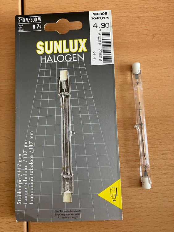 Sunlux Halogen 117mm / 240V / 300W Neu, Stablampe (Neu und ...
