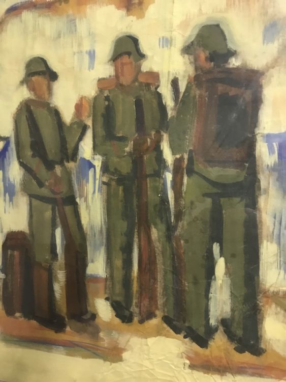 Heinrich Herzig Öl auf Pap. 120 cm x 50 cm Kriegszeit gross (Gebraucht) in Frasnacht für CHF ...