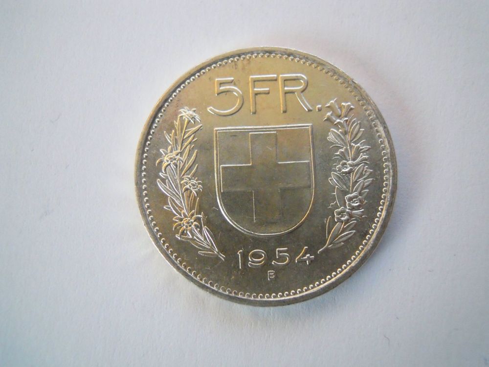 5 Fr. 1954 unz/stgl silber (Neu (gemäss Beschreibung)) in Kriegstetten für CHF 16 – mit ...