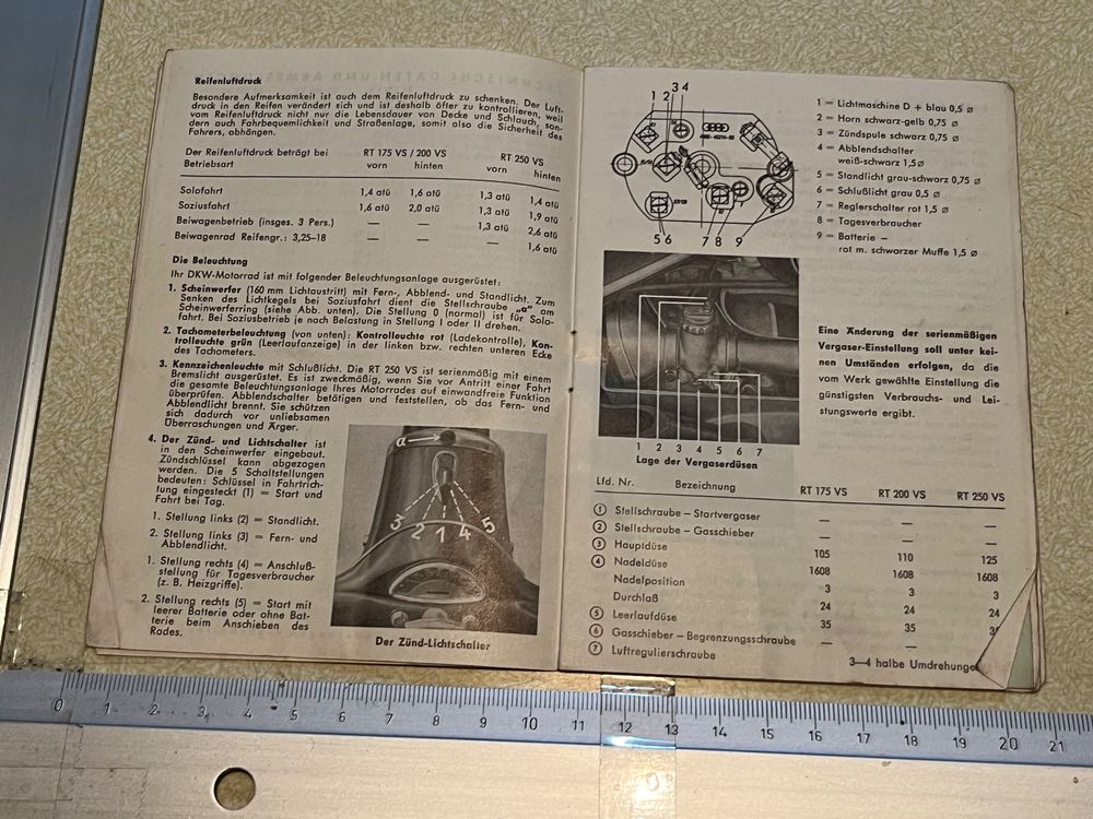 buch, heft, DKW beschreib. motorrad RT 175 VS, 200VS, 250VS (Gebraucht ...