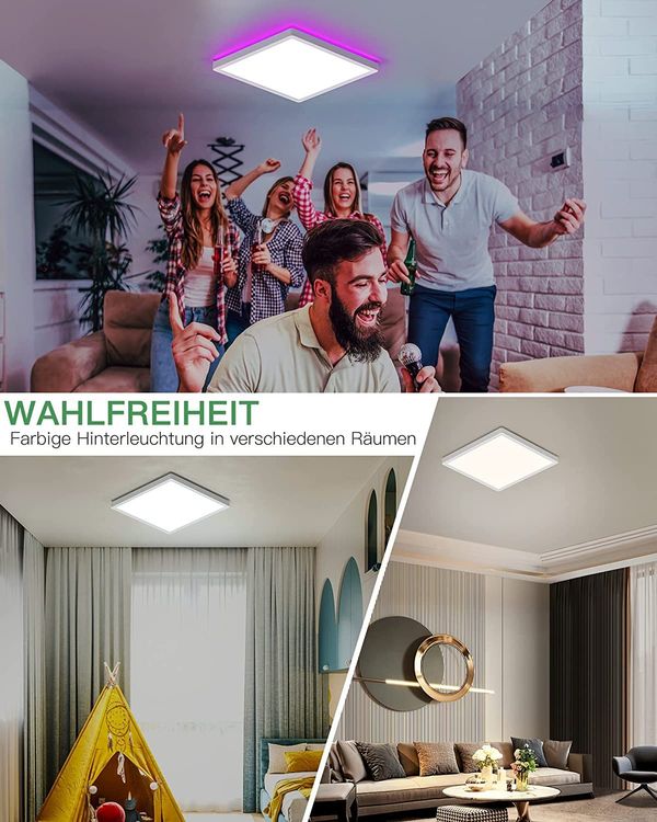 Neu Deckenleuchte mit Hintergrundlicht LED RGB Lampe Deko | Kaufen auf ...