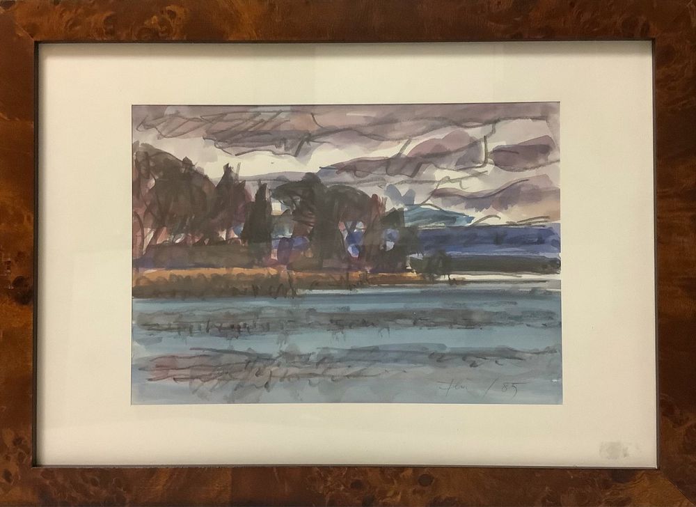 Adolf Flückiger: Aquarell, gerahmt hinter Glas, 1985 (Gebraucht) in Bern für CHF 44 – mit ...