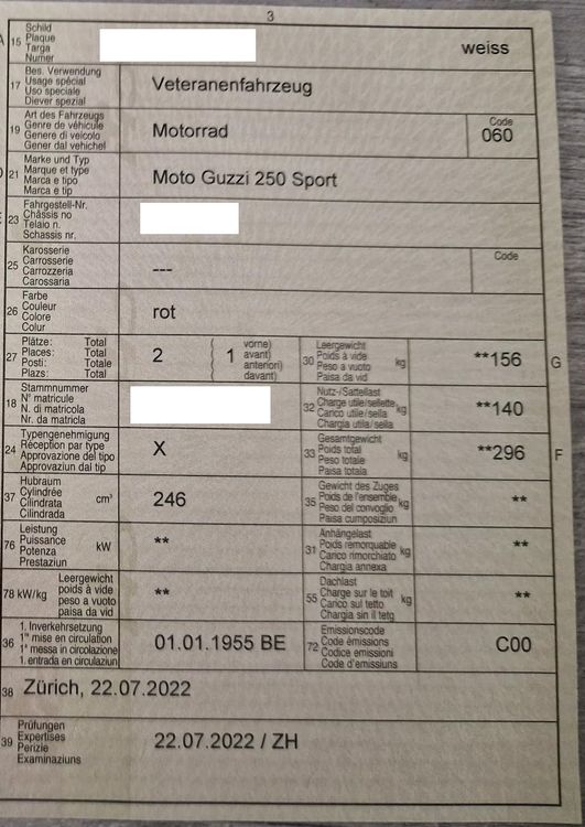 Moto Guzzi Airone 250 Veteran (Gebraucht) in Bichelsee für CHF 6500 – nur Abholung auf Ricardo ...