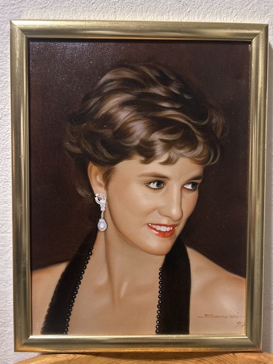 Originales Ölgemälde von Lady Diana, gerahmt, 1997 (Gebraucht) in Glarus für CHF 25 – nur ...