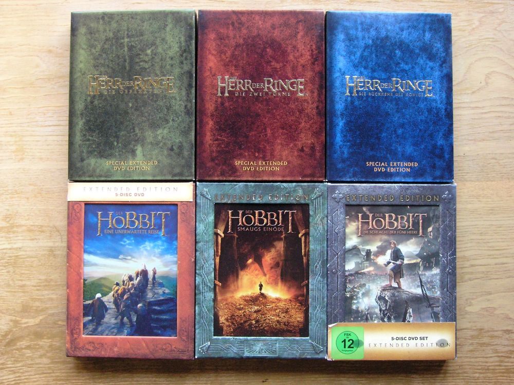 Herr der Ringe & Der Hobbit Extended DVD Edition Trilogien | Kaufen auf ...