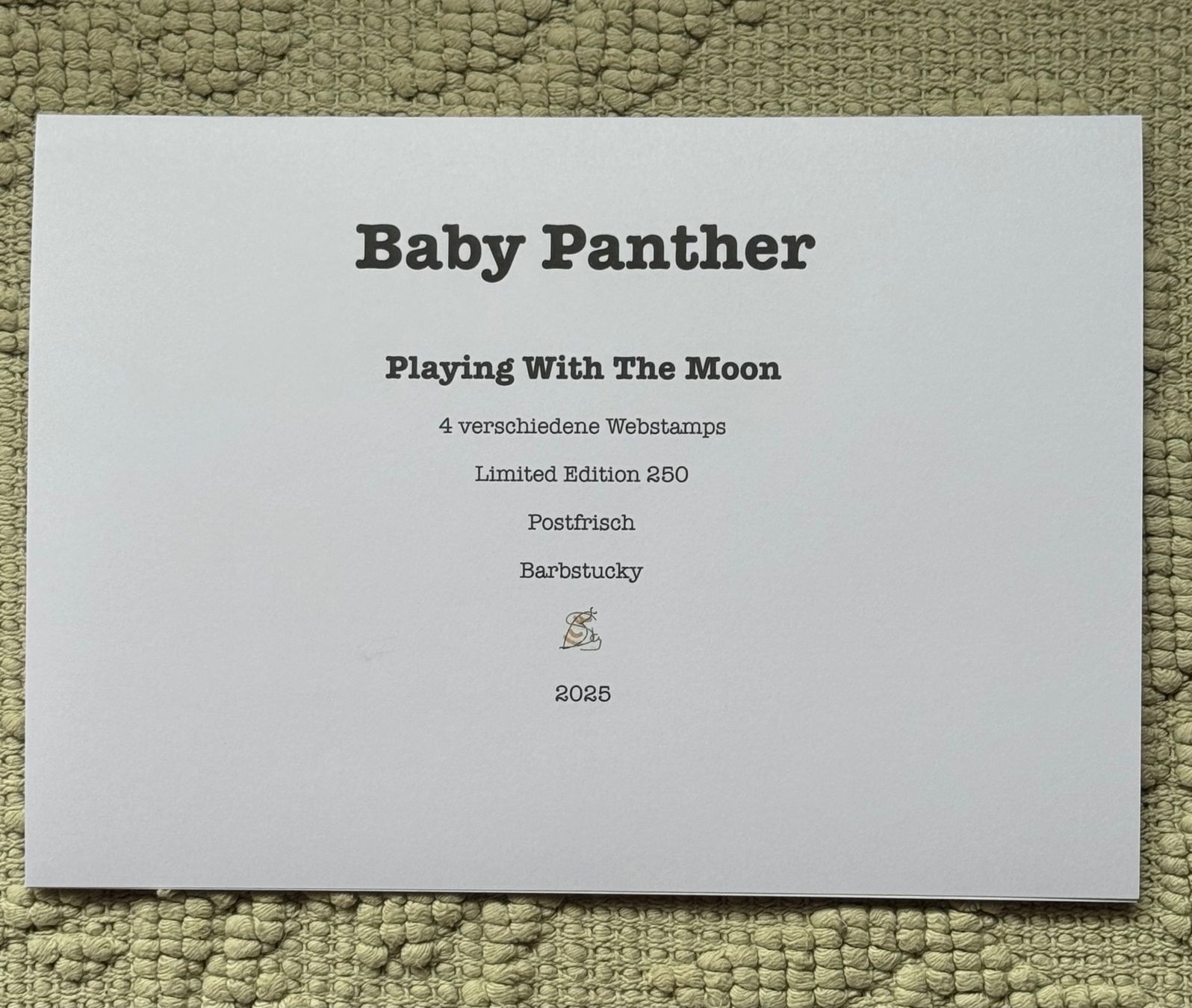 Briefmarken 4x Baby Panther playing with the moon Limitert (Neu und originalverpackt) in Grabs ...