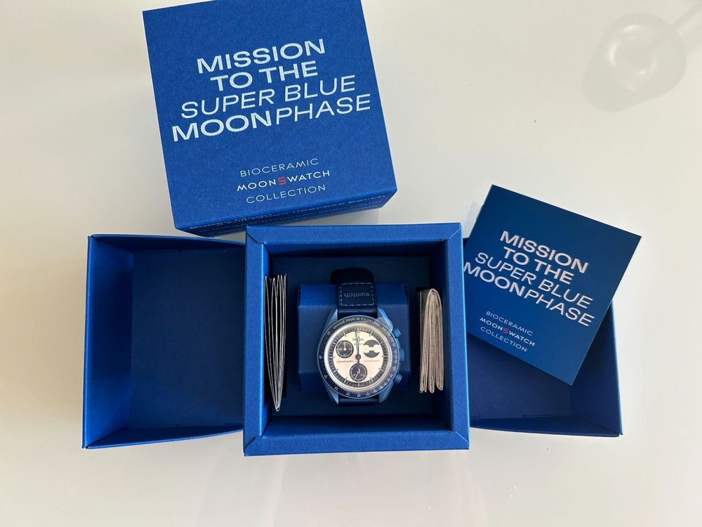 Swatch X Omega Moonswatch Mission to Super Blue Moonphase (Neu und originalverpackt) in ...