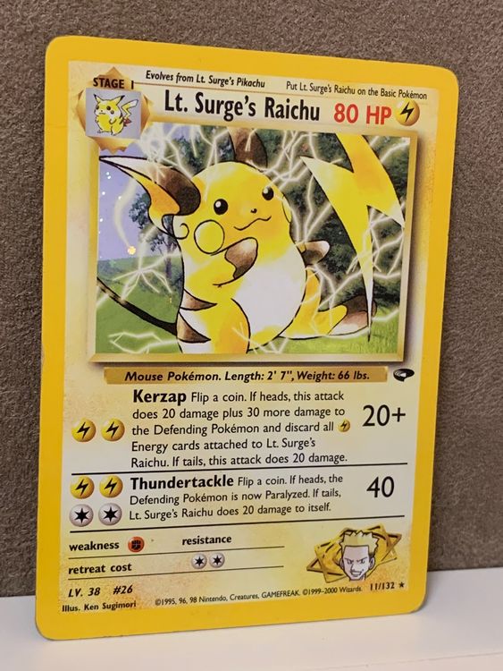 Lt. Surge's Raichu Holo Gym Challenge ENG Pokemon 11/132 | Kaufen auf ...