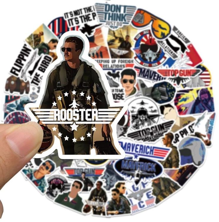 50 tlg Stickerset Top Gun Maverick Tom Cruise Film DVD Pilot (Neu und ...