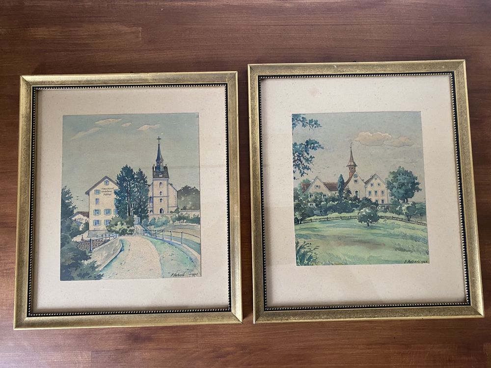 Zwei Aquarelle von Ferdinand Aeberli (Gebraucht) in Basel für CHF 21 – mit Lieferung auf Ricardo ...