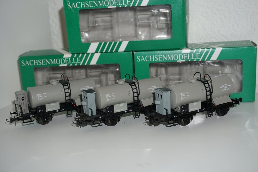 3x Sachsen Modelle 426/129 - SBB Kesselwagen Scheller H0/DC (Gebraucht ...