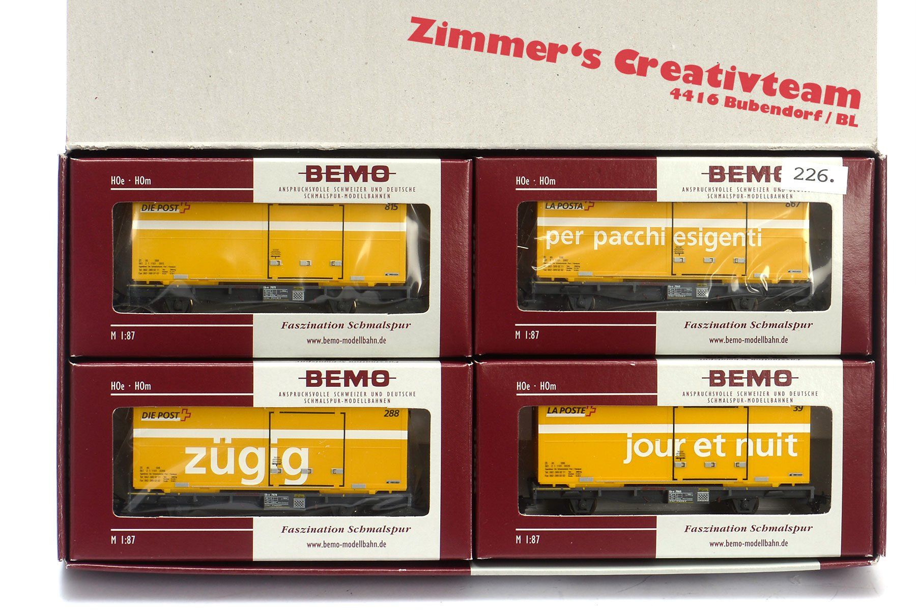 BEMO 4-er Wagenset RhB Post Container 7469 101, OVP (Gebraucht) in ...