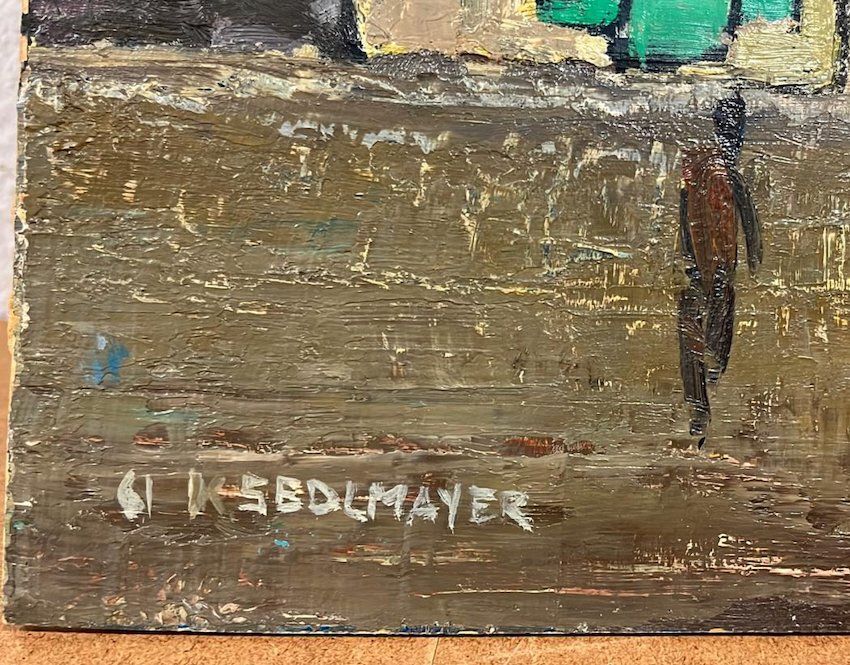 Gemälde alter Bahnhof, signiert Karl Sedlmayer (ID 7296) (Gebraucht) in ...