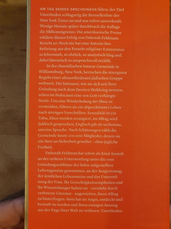 Unorthodox Deburah Feldman (Gebraucht) in Zürich für CHF 5 – nur ...