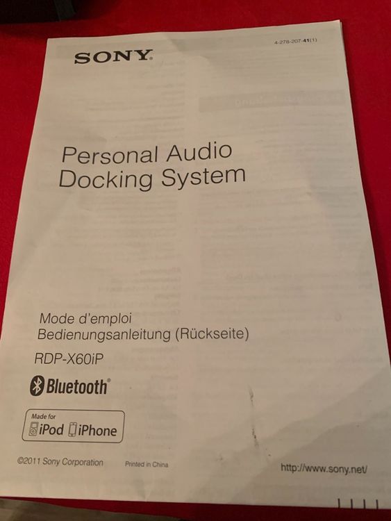 SONY RDP-X60iP Docking System Bluetooth | Kaufen auf Ricardo