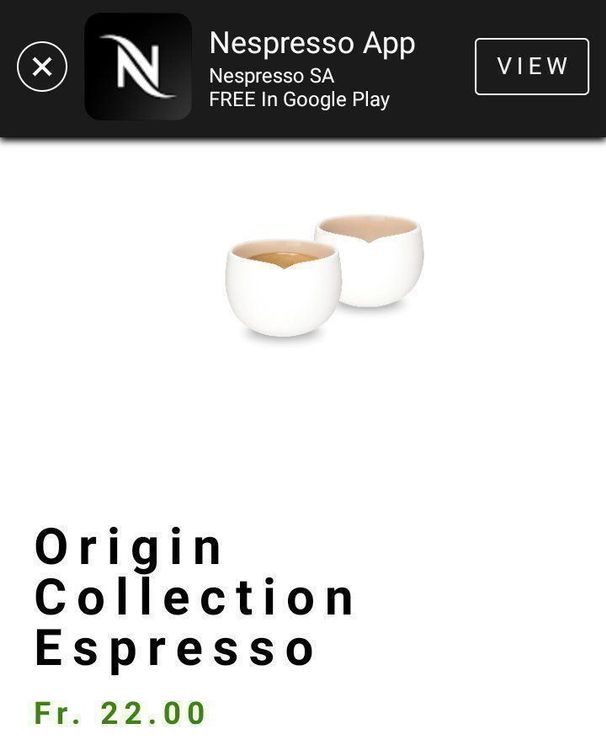 Nespresso 2 Tassen Origin Espresso (Neu und originalverpackt) in Abtwil AG für CHF 11 – mit ...