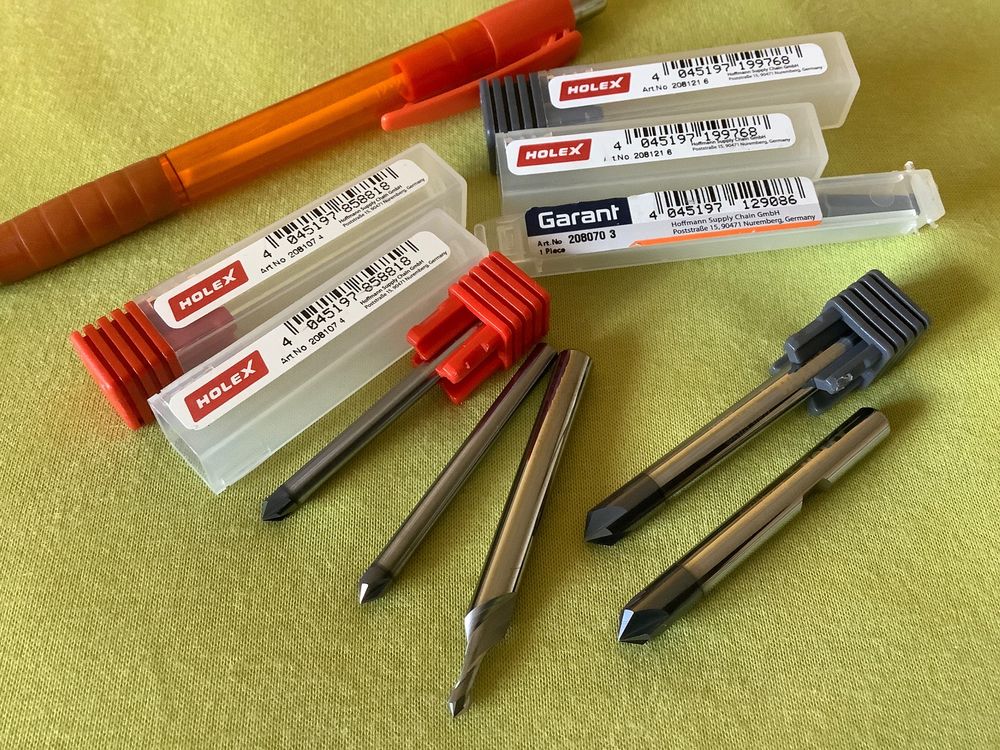 5 VHM Entgrater Fasenfräser 90°, Ø 3, 4 & 6mm, Neu ovp. (Neu und ...