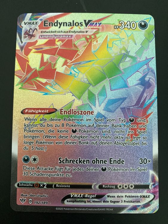 Pokemonkarte Endynalos Vmax Rainbow (Neu (gemäss Beschreibung)) in Neuhausen für CHF 14 – mit ...