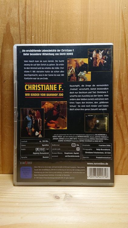 CHRISTIANE F. Wir Kinder vom Bahnhof Zoo DVD (Gebraucht) in Wilderswil ...