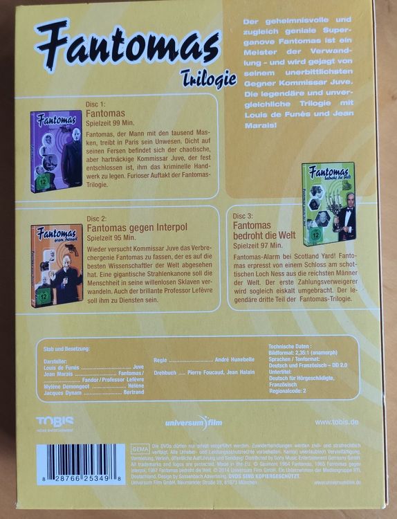 Louis de Funès Box 1-5 Fantomas Trilogie (Gebraucht) in Lenzburg für ...