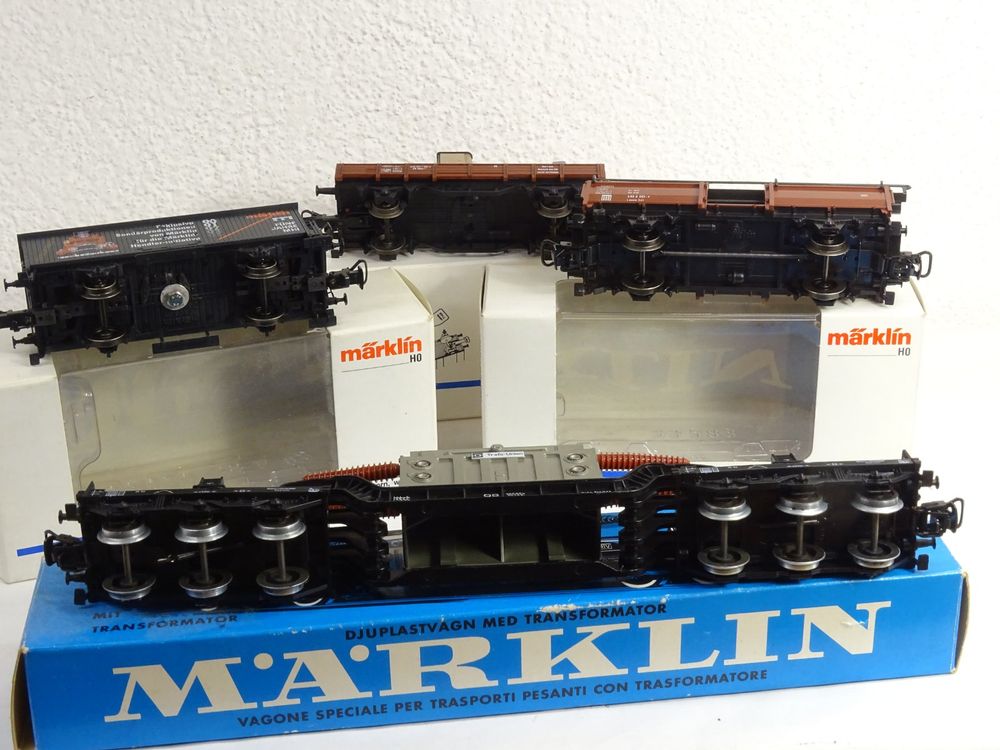 Märklin 4424 + 4617 + 31979 + 4612 Güterwagen, H0,WS/AC,OVP (Gebraucht ...