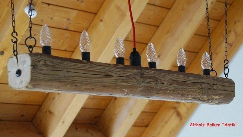 Leuchte Lampe antiker Balken mit LED, Hand Made ! (Neu (gemäss ...