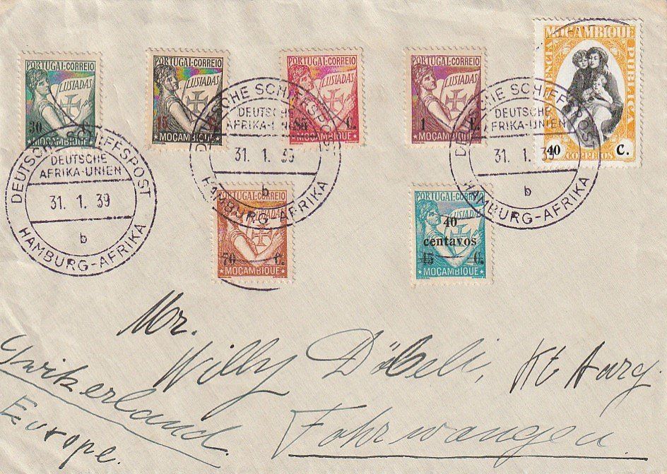 Deutsche Schiffspost Hammburg-Afrika, 1939 Mocambique (Gebraucht) in Aarburg für CHF 14 – mit ...