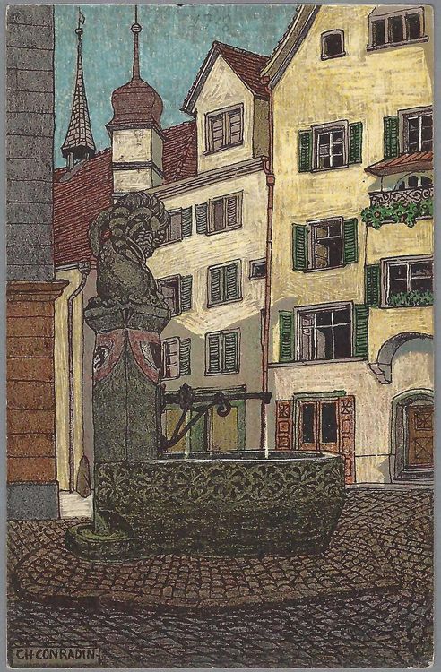 1918, SCHAFFHAUSEN, SCHÖNE KÜNSTLER-LITO SIGN. (Gebraucht) in Pura für ...