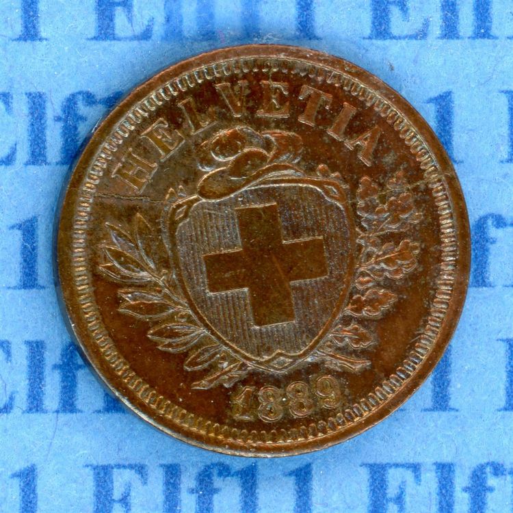 CHF___0.01 1889 Abart Stempelriss stgl 1 Rappen (Neu (gemäss Beschreibung)) in Widnau für CHF ...