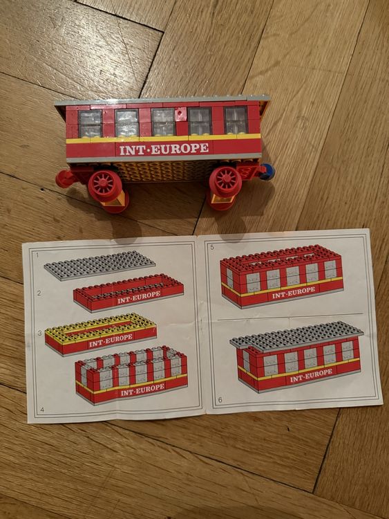 Vintage Lego Eisenbahn Waggon 123 INT-Europe, Top Zustand! (Gebraucht ...
