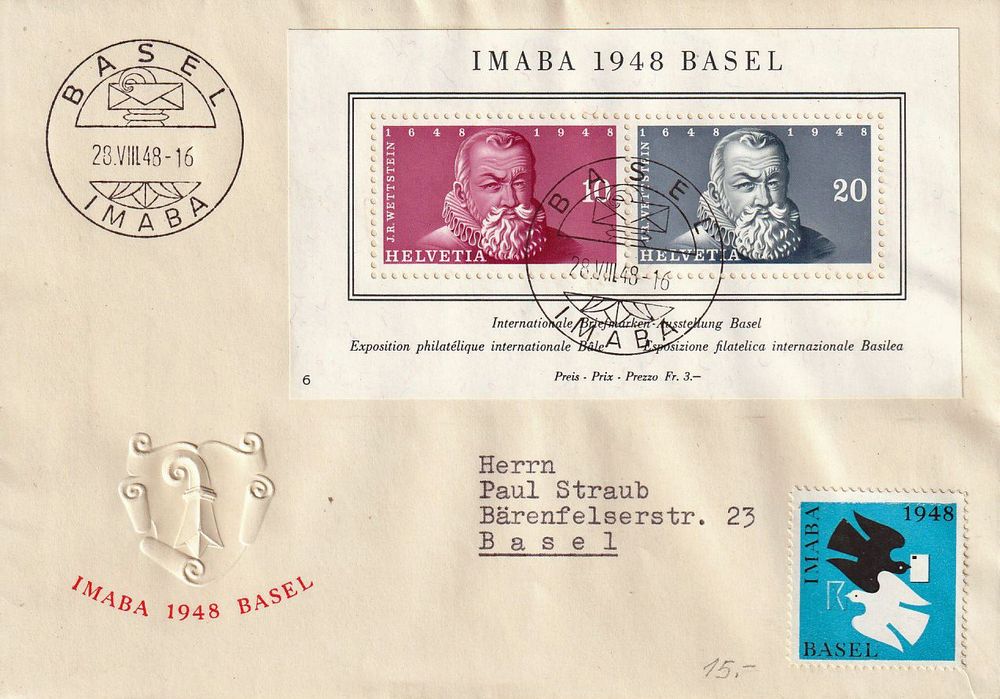 1948 IMABA-Block mit Vignette | Kaufen auf Ricardo