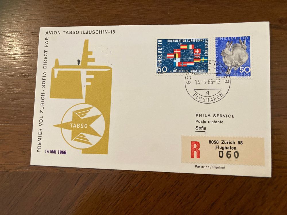 TABSO ILJUSCHIN 1°FLUG ZÜRICH/SOFIA 14.5.66 | Kaufen auf Ricardo