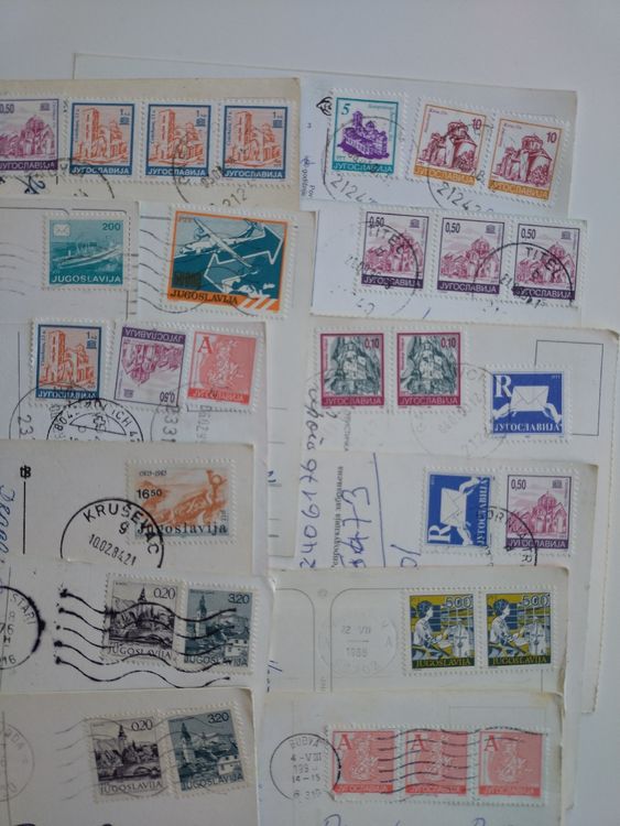 JUGOSLAWIEN - JUGOSLAVIJA: 13 Postkarten mit Briefmarken (Gebraucht) in Kilchberg ZH für CHF 1 ...