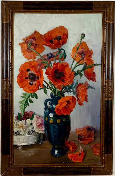 H.Mouthier Stilleben Mohnblumen in Vase Gemälde (Gebraucht) in Root für CHF 190 – mit Lieferung ...