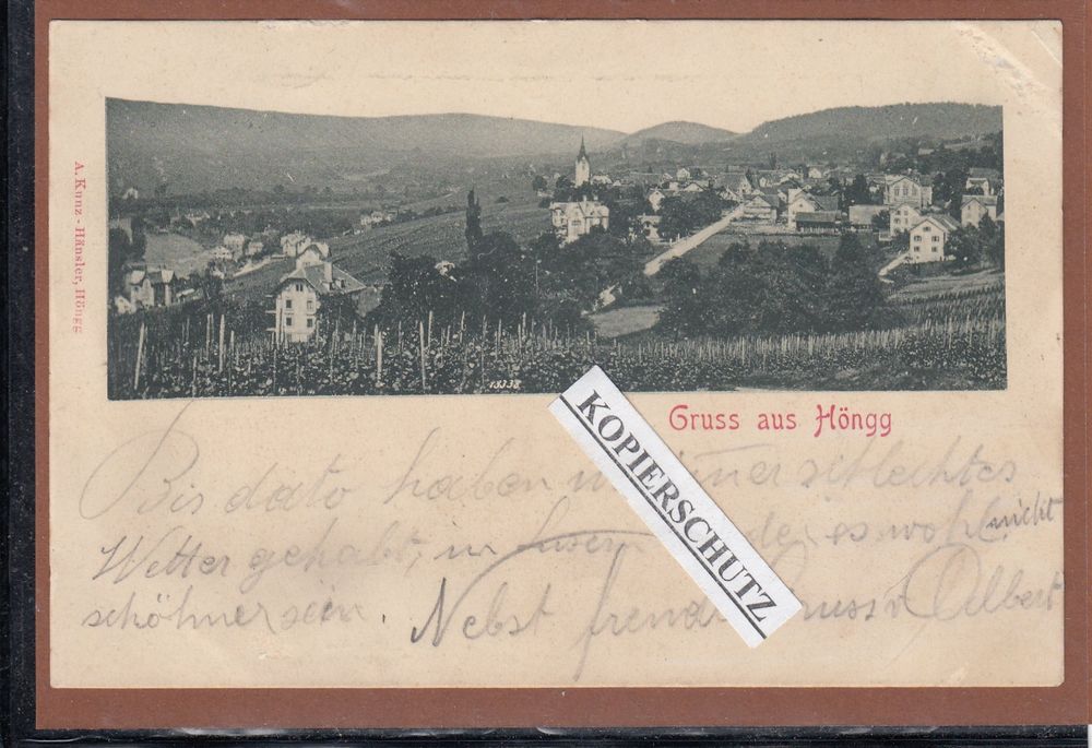 ZH HÖNGG .1902. DORF. REBBERG , K6477 (Gebraucht) in Hergiswil NW für ...