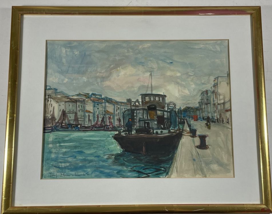 Fritz Karl Zbinden (1896-1968) grosses Aquarell (Gebraucht) in Root für ...
