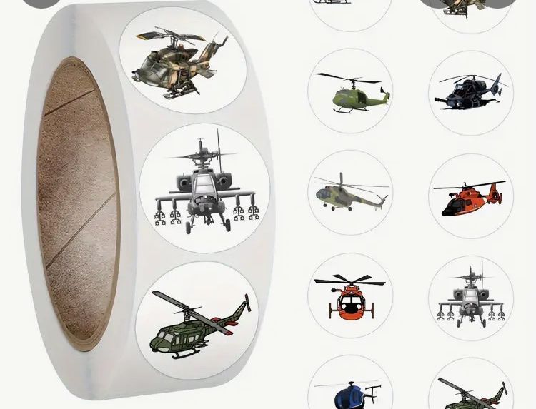 Stickers Hélicoptères 🎉🚁 1 rouleau de 500 pces (Neuf avec emballage d ...