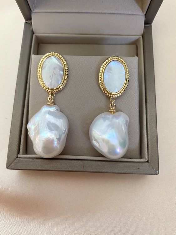 Barock Perlen Ohrringe / echte Süßwasserperlen | Kaufen auf Ricardo