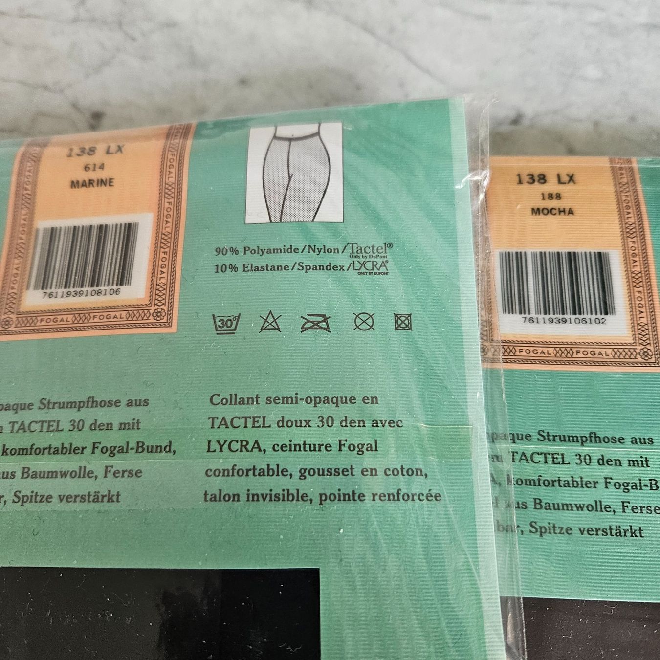 2 Fogal-Strümpfe, 138 LX, Marine und Mocha (Neu und originalverpackt ...