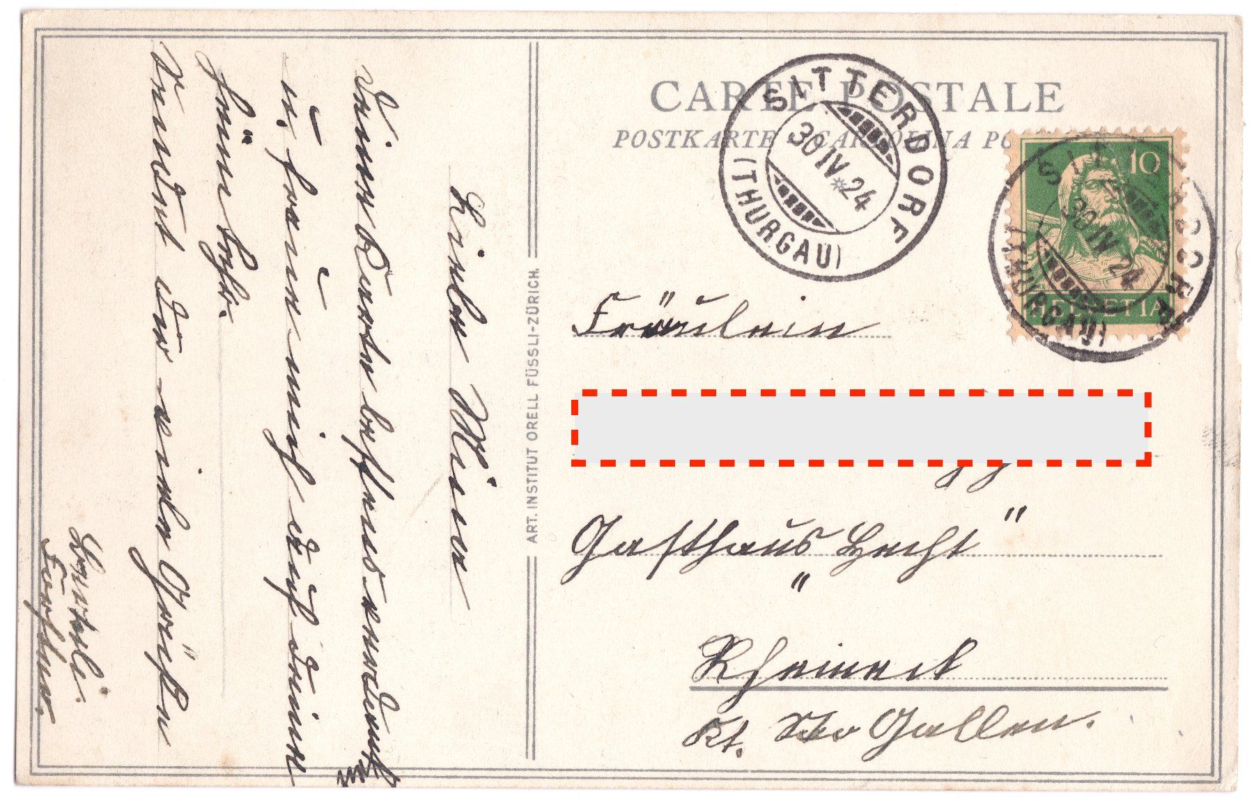 Heimat Thurgau: Sitterdorf auf AK Chocolats Fins Kohler 1924 (Gebraucht ...