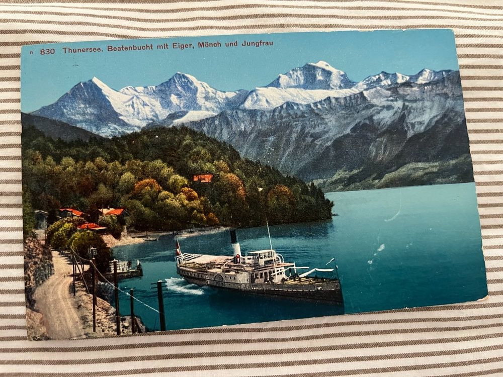 AK Thunersee Beatenbucht Eiger,Mönch,Jungfrau 18.08.1943) | Kaufen auf Ricardo