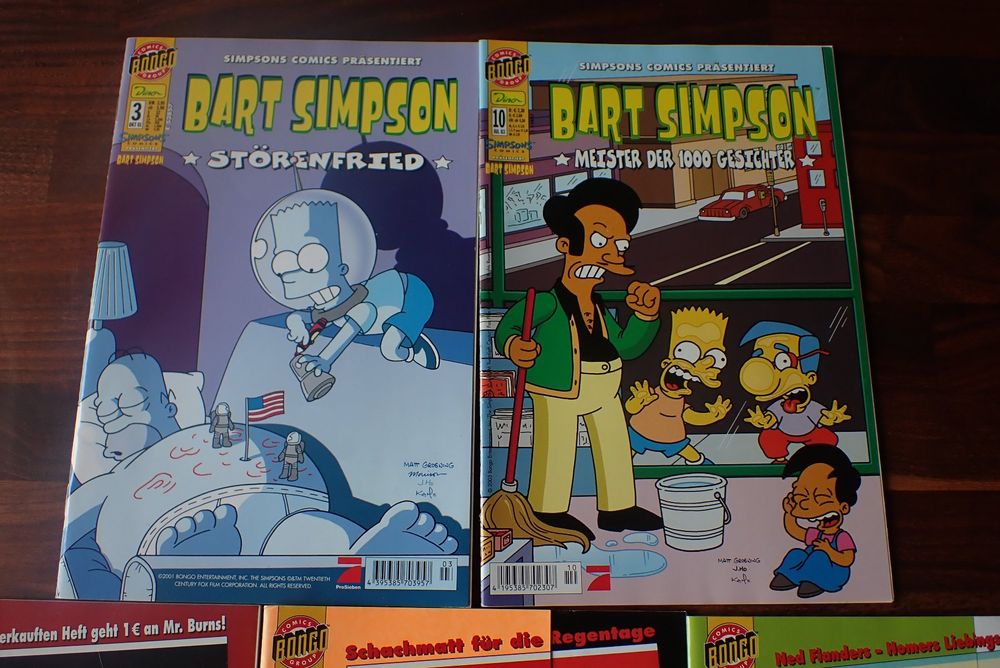 ältere BART SIMPSONS Comics von 2001 Nr. 3 + 10 BONGO Dino | Kaufen auf Ricardo