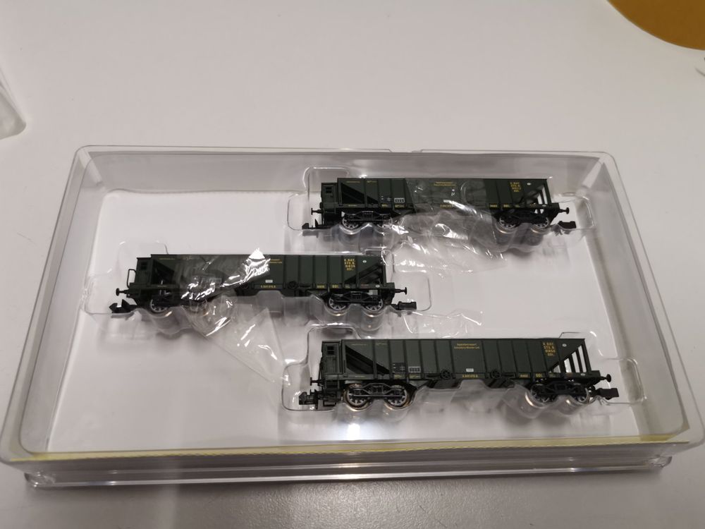 Minitrix 13419 - Bayerische Kohlentrichterwagen-Set (Gebraucht) in St ...