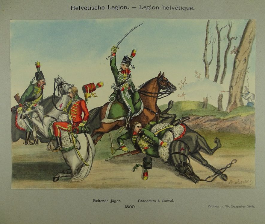 HELVETISCHE LEGION, LITHOGRAPHIE UM 1890 (Gebraucht) in Grüningen für ...