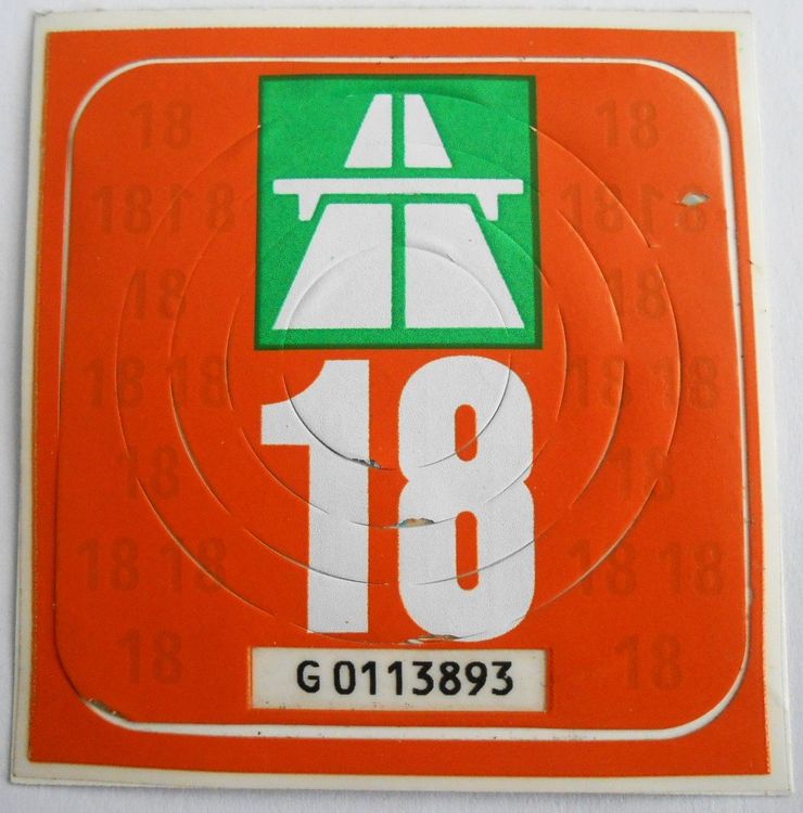 Vignette 2018 Autobahnvignette 18 Originalträger gebraucht (Gebraucht ...